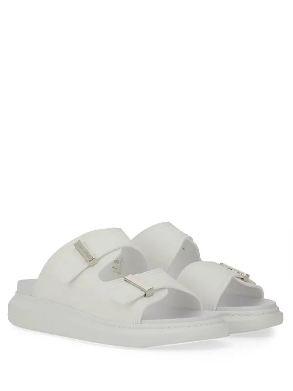 Alexander McQueen Hybrid Double Buckle" Sandal - Silver