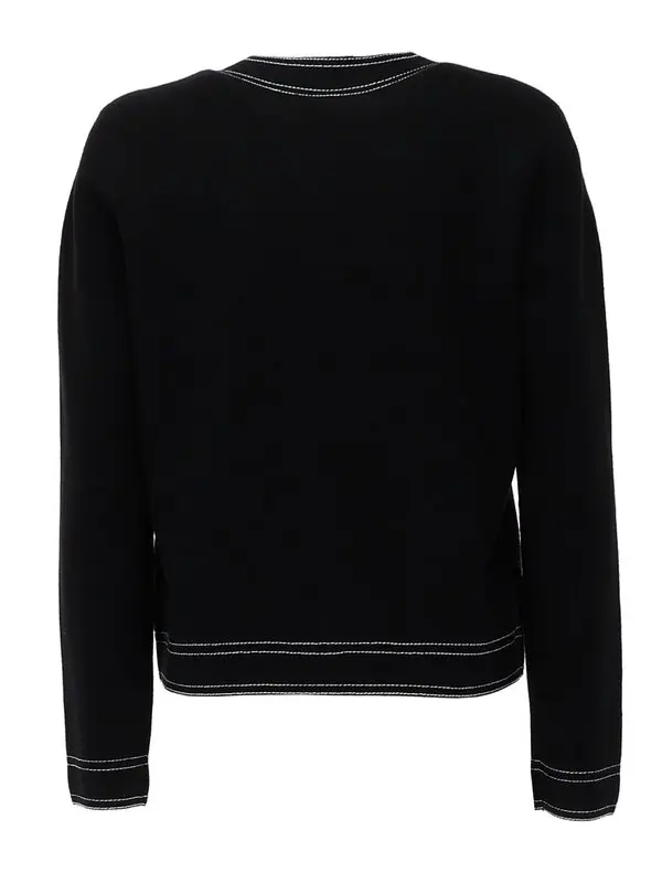 Tory Burch Topstitched Cardigan - Black
