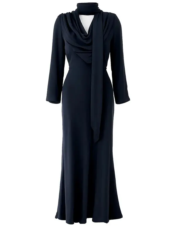 ROTATE BY BIRGER CHRISTENSEN Long Draped Dress - Blue
