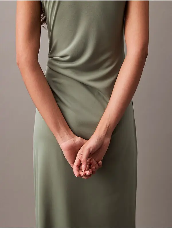 Calvin Klein Refined Jersey Gathered Maxi Dress In Cabana Green - 50% Off |  Editorialist