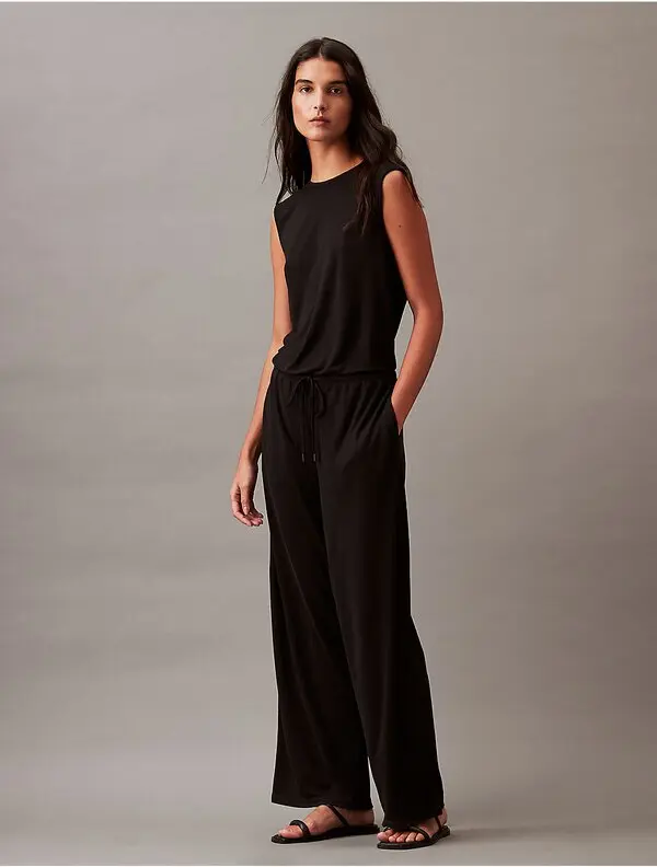 Calvin Klein Refined Jersey Jumpsuit - Black Beauty