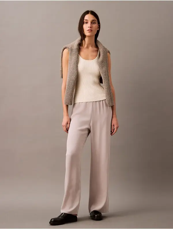 Calvin Klein Wide Leg Pull-on Trousers