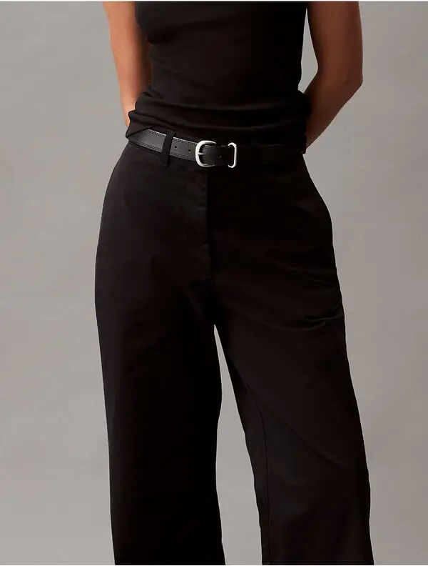 Calvin Klein Wide Leg Stretch Chino Pants - Black Beauty