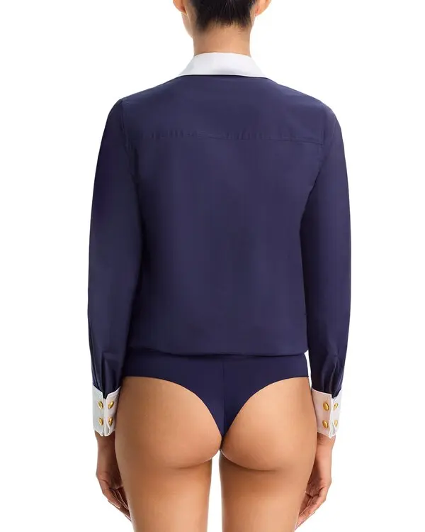 L'Agence Leslie French Cuff Bodysuit