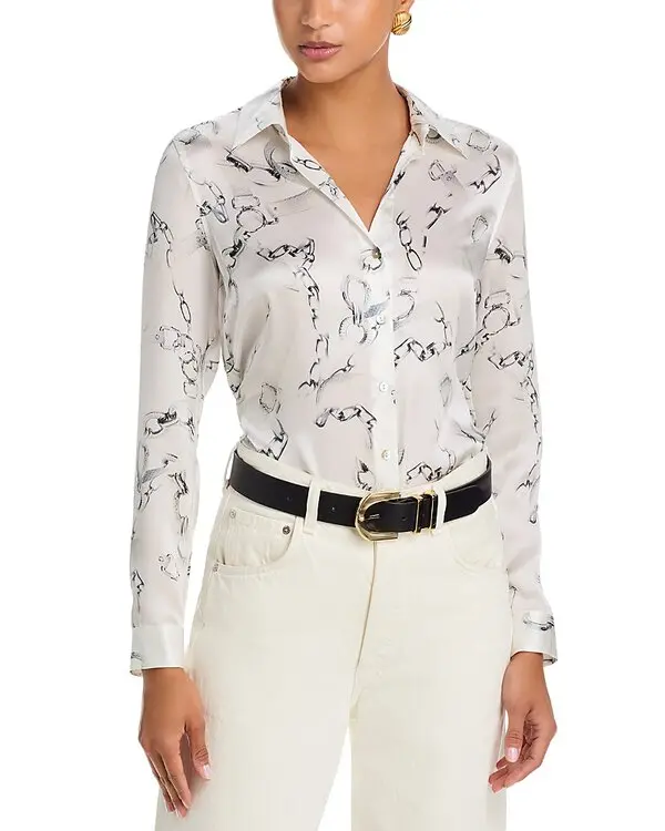 L'Agence Tyler Silk Printed Blouse