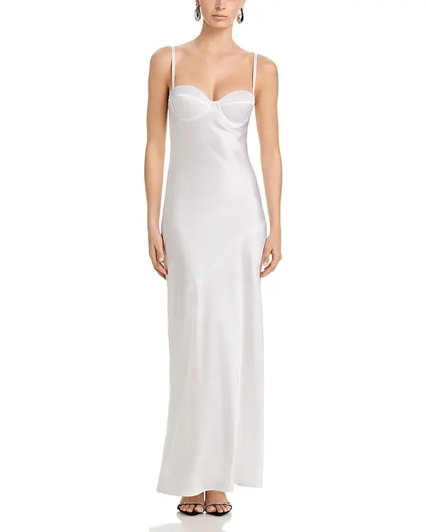L'Agence Sayla Silk Maxi Dress - White