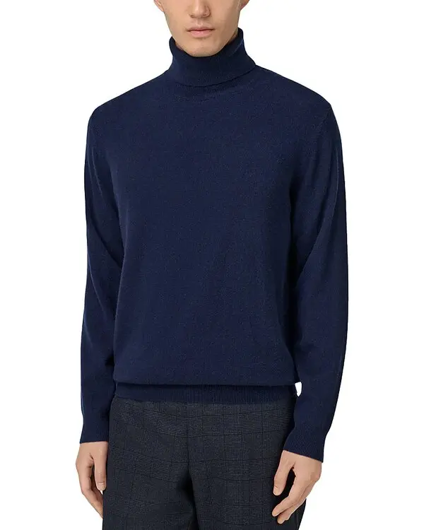 Boggi Milano Pure Cashmere Turtleneck Sweater - Navy Blue