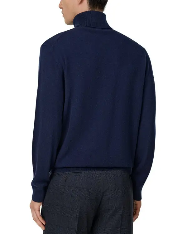 Boggi Milano Pure Cashmere Turtleneck Sweater - Navy Blue