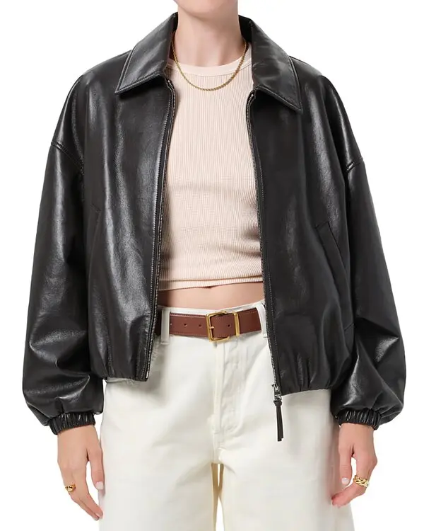 Citizens Of Humanity Bubble Hem Bomber Jacket - Chocolate