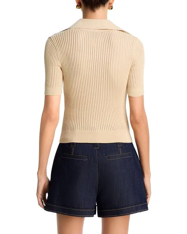 PATOU Embroidered Knit Polo Top
