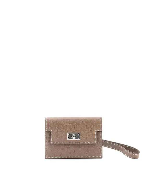 HERMES Kelly Pocket Slim Wristlet Wallet Madame - Gray