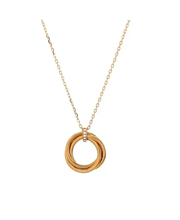 CARTIER Trinity Pendant Necklace 18k Rose With Diamonds - Gold