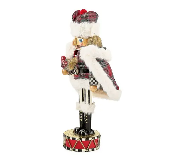MACKENZIE-CHILDS As Is Tartan Cardiinal Nutcracker