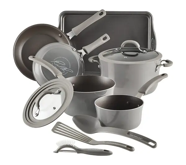 RACHAEL RAY Cook + Create Aluminum 11pc Cookwar E Set, Gray - One-color
