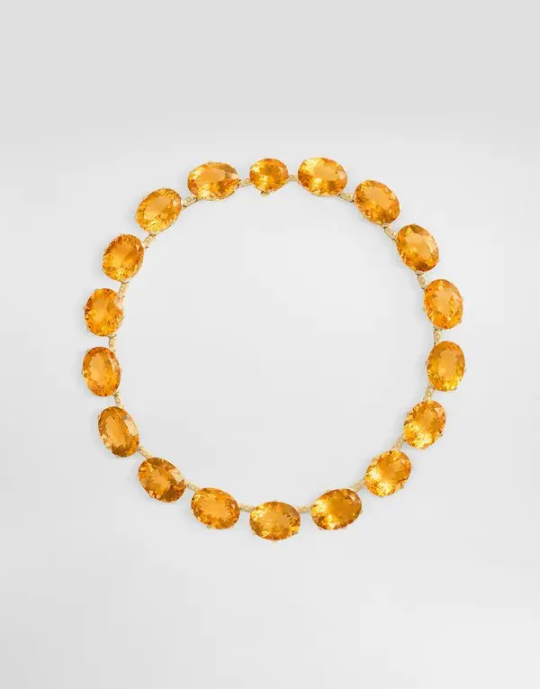 Dolce & Gabbana Anna Necklace With Citrines And Diamonds - Gold