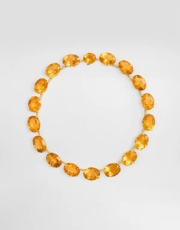 Dolce & Gabbana Anna Necklace With Citrines And Diamonds - Yellow Gold