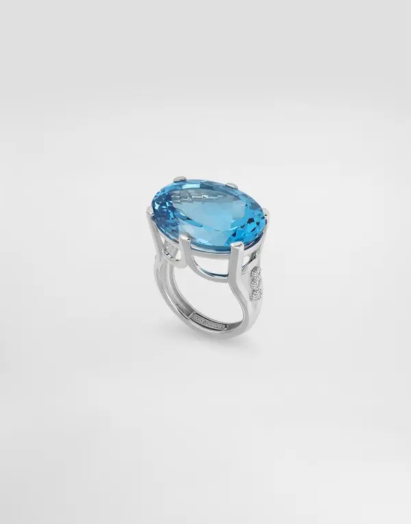 Dolce & Gabbana Anna Ring In 18kt Gold With Topaz And Diamonds