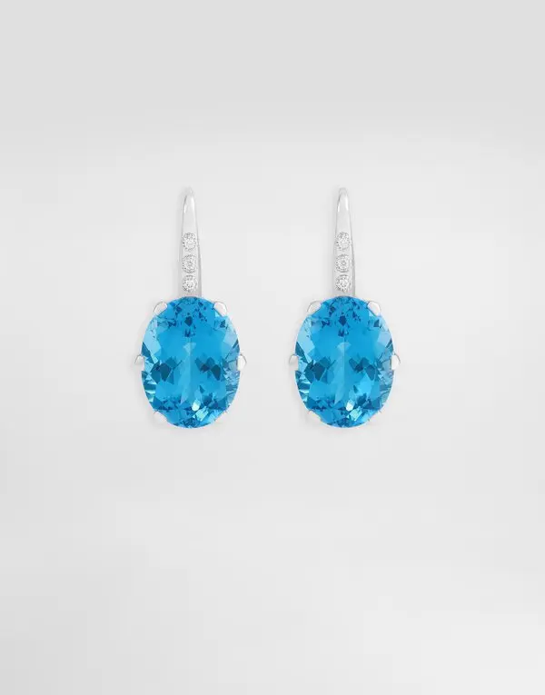 Dolce & Gabbana Anna Earrings In 18-carat Gold With Topazes And Diamonds - White