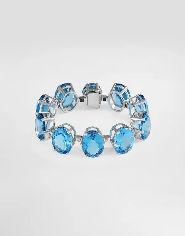 Dolce & Gabbana Anna Bracelet In 18-carat Gold With Topazes And Diamonds - White