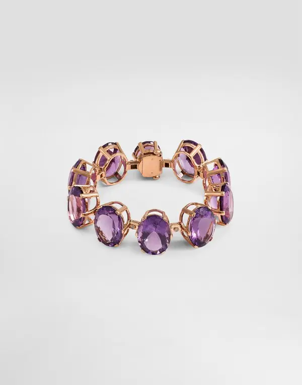 Dolce & Gabbana Anna Bracelet In 18-carat Gold With Amethysts And Diamonds - Red Gold