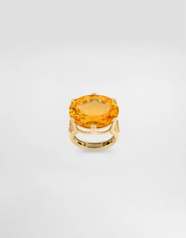 Dolce & Gabbana Anna Ring In 18-carat Gold With Citrine And Diamonds - Yellow Gold