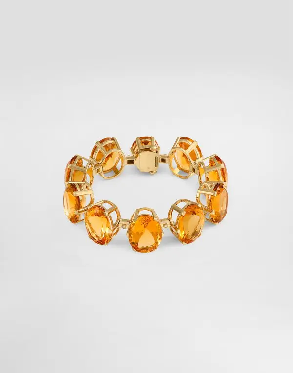 Dolce & Gabbana Anna Bracelet In 18-carat Gold With Citrines And Diamonds - Yellow Gold