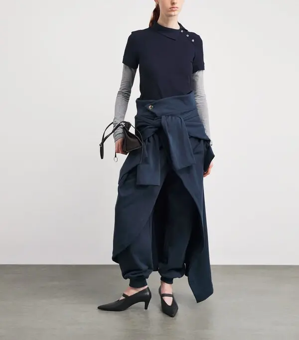 A.W.A.K.E. Mode Cotton-jersey Sweatpants With Attached Skirt