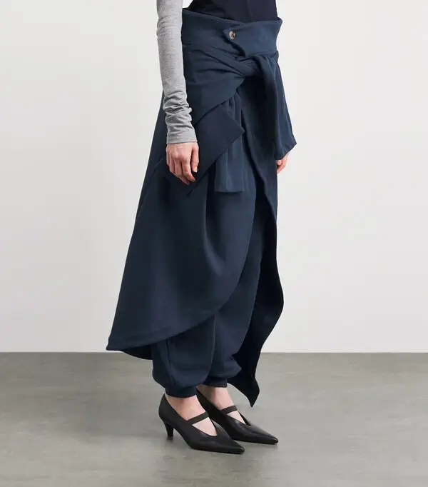 A.W.A.K.E. Mode Cotton-jersey Sweatpants With Attached Skirt
