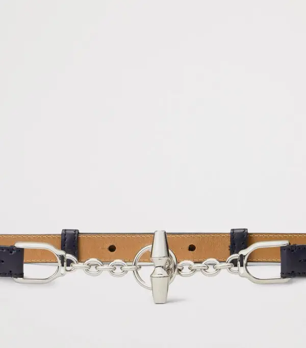 Ralph Lauren Grained Leather Toggle Skinny Belt
