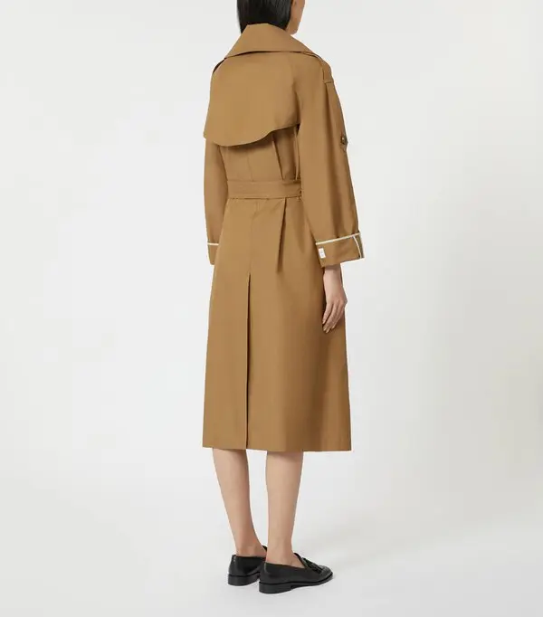 Max Mara Cotton-blend Cape Trench Coat