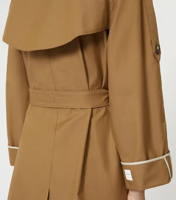 Max Mara Cotton-blend Cape Trench Coat