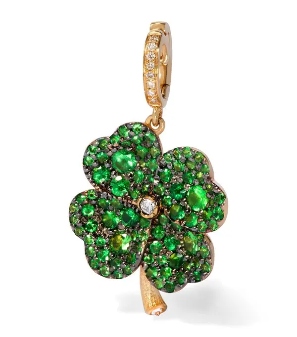 Annoushka Yellow And Diamond Clover Charm Pendant - Gold