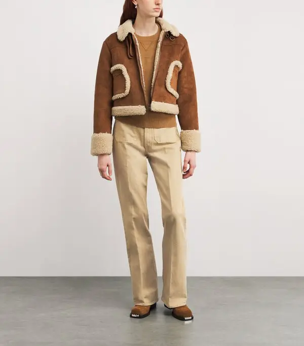 MOTHER Bookie Sneak Bootcut Jeans - Beige