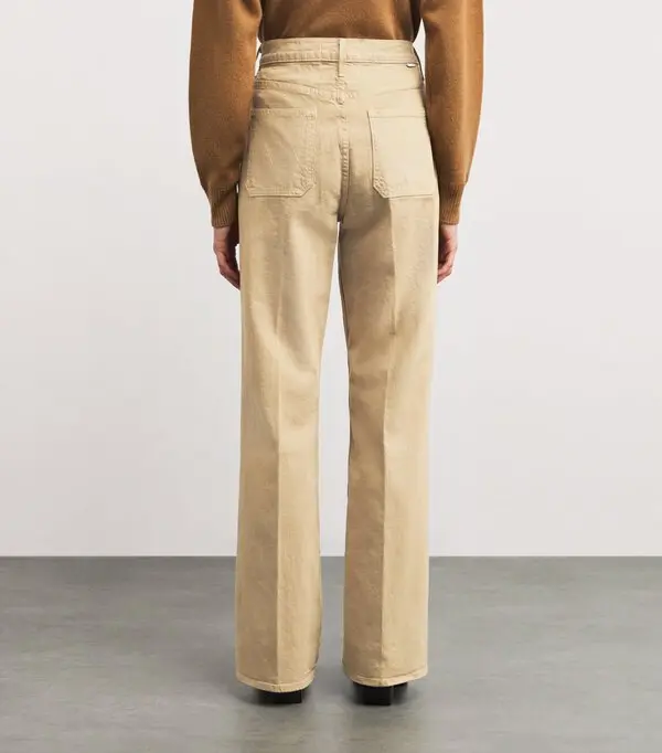 MOTHER Bookie Sneak Bootcut Jeans - Beige