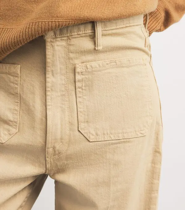 MOTHER Bookie Sneak Bootcut Jeans - Beige