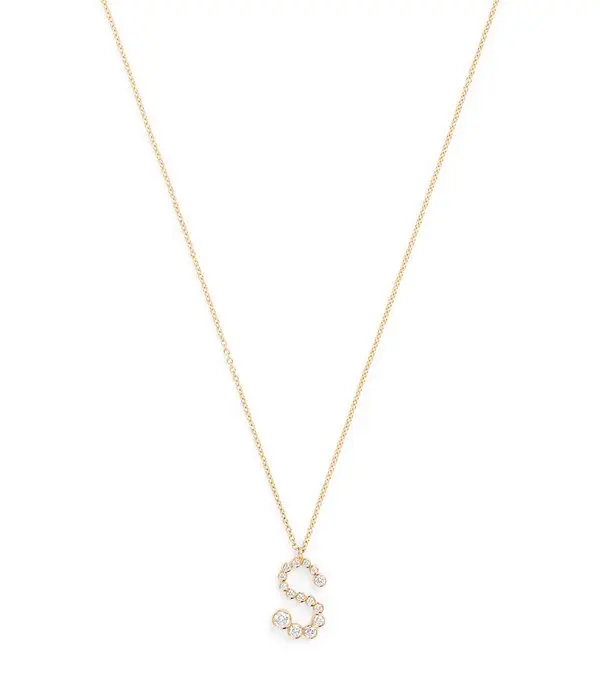 Sophie Bille Brahe Yellow Diamond Soprano 's' Necklace - Gold
