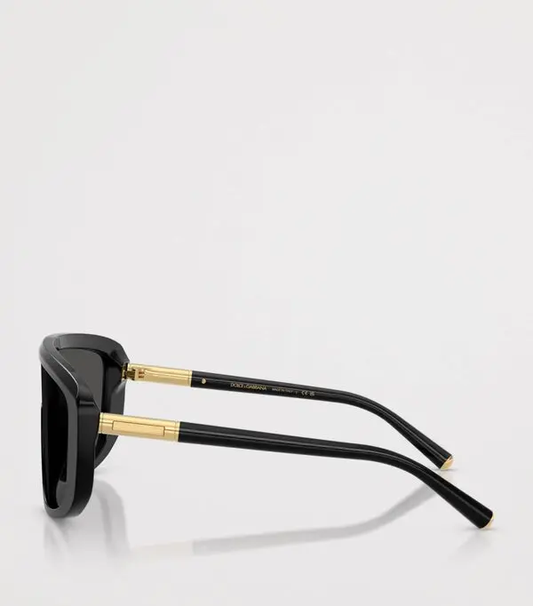 Dolce & Gabbana Acetate Rectangle Sunglasses - Black