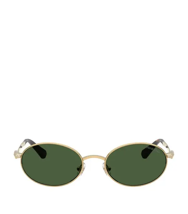SWAROVSKI Sk7033 Oval Sunglasses - Gold