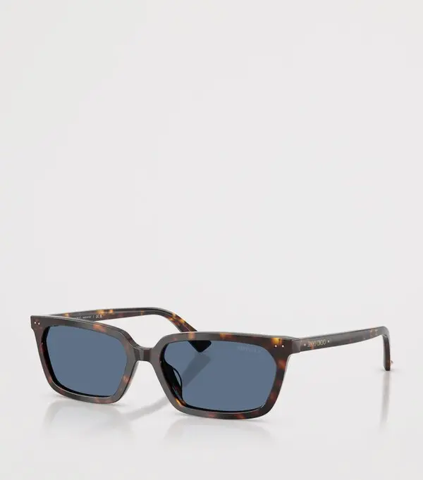 JIMMY CHOO Tortoiseshell Rectangular Sunglasses - Brown