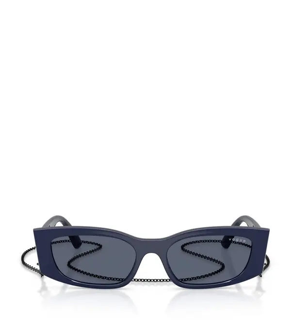 VOGUE Pillow Sunglasses With Chain - Blue