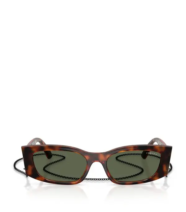 VOGUE Pillow Sunglasses With Chain - Brown