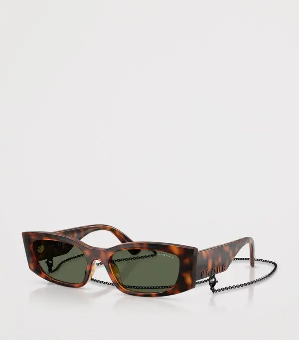 VOGUE Pillow Sunglasses With Chain - Brown