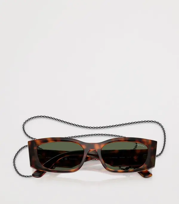 VOGUE Pillow Sunglasses With Chain - Brown