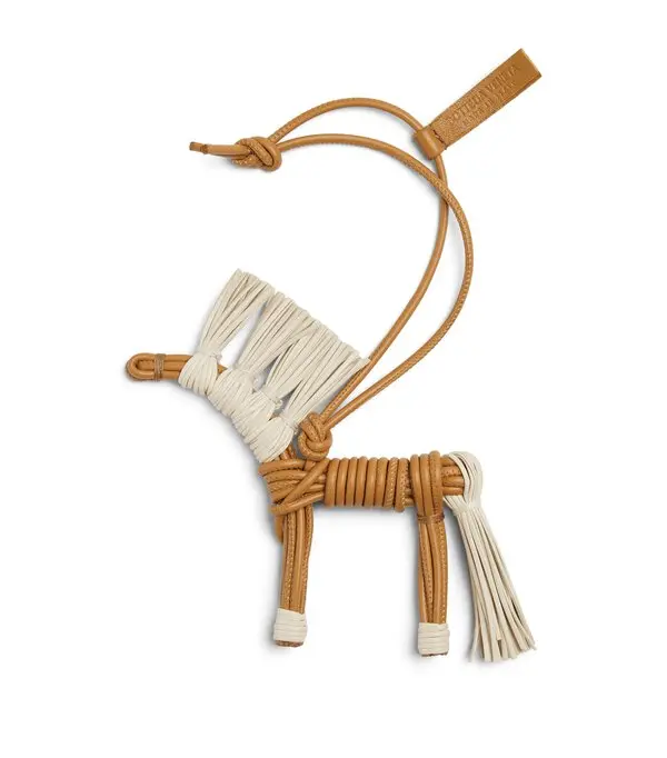 Bottega Veneta Leather Straw Horse Charm - Neutral