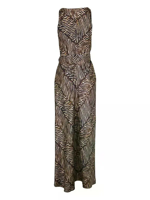 PETER COHEN V-neck Zebra Print Midi Dress