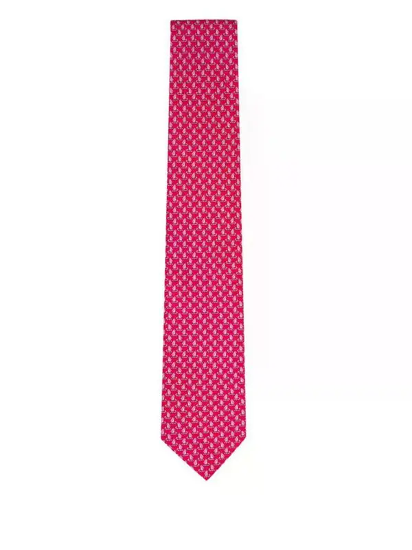 FERRAGAMO Patterned Neck Tie - Red