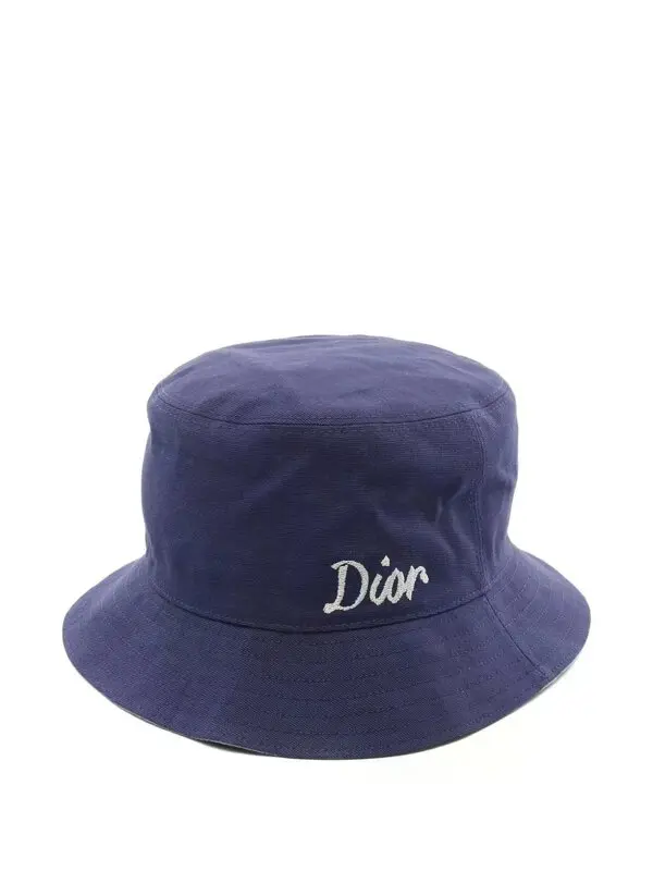Dior 2010s Logo-embroidered Hat - Blue