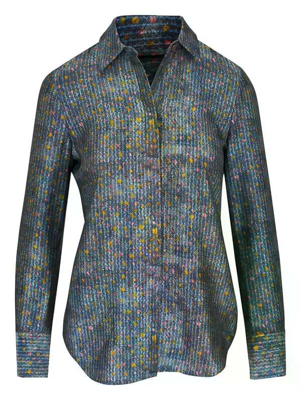 Lafayette 148 New York Patterned Button-up Shirt