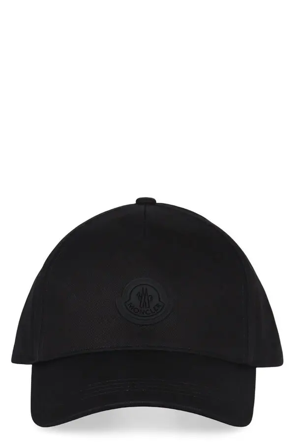 Moncler Cotton Gabardine Baseball Cap - Black