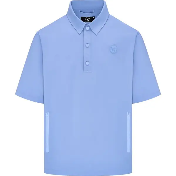 EASTSIDE GOLF Breaker Woven Logo Graphic Polo - Provence Blue